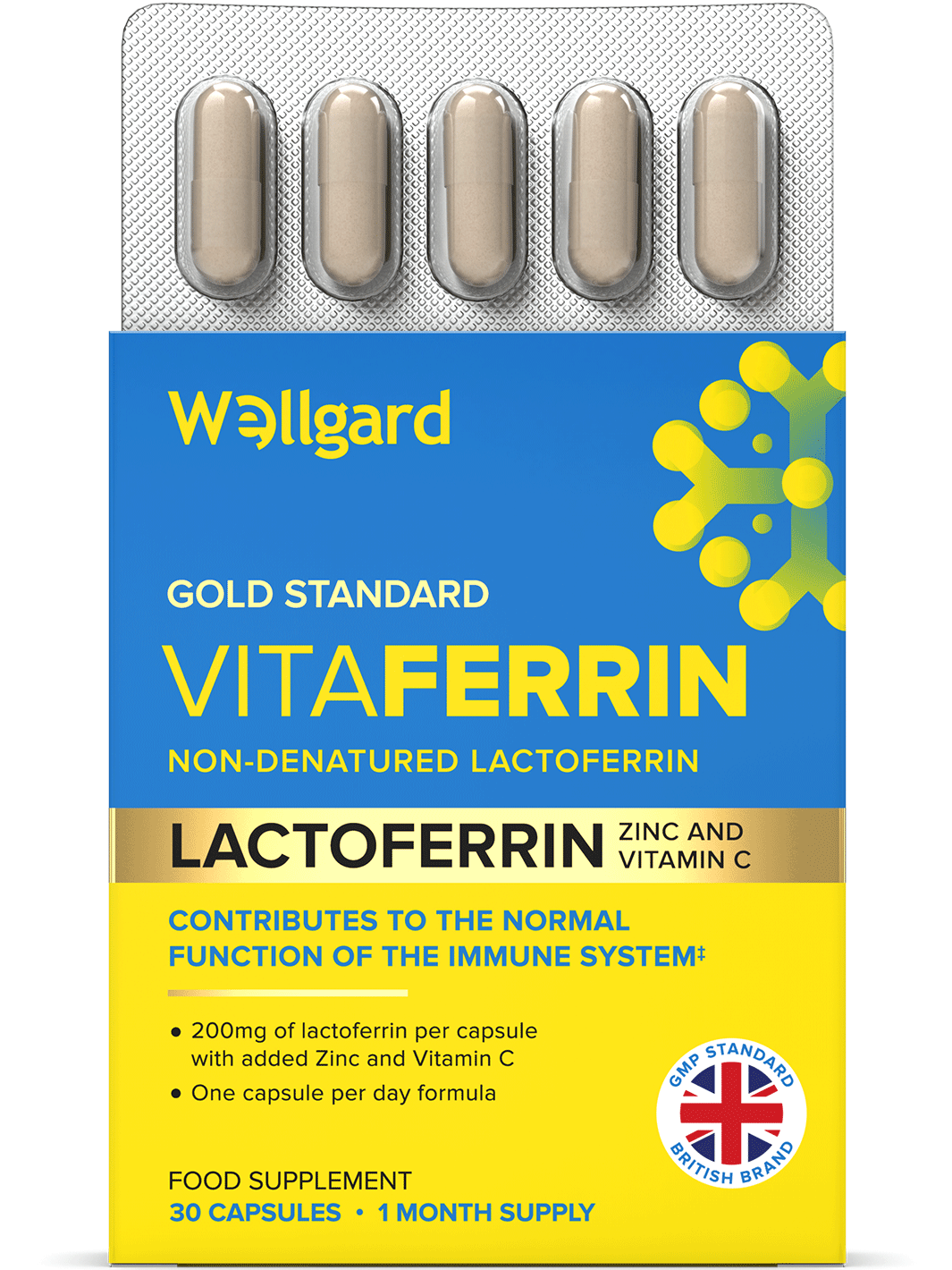 Wellgard Vitaferrin - Immunity Support with Lactoferrin, Zinc & Vitamin C