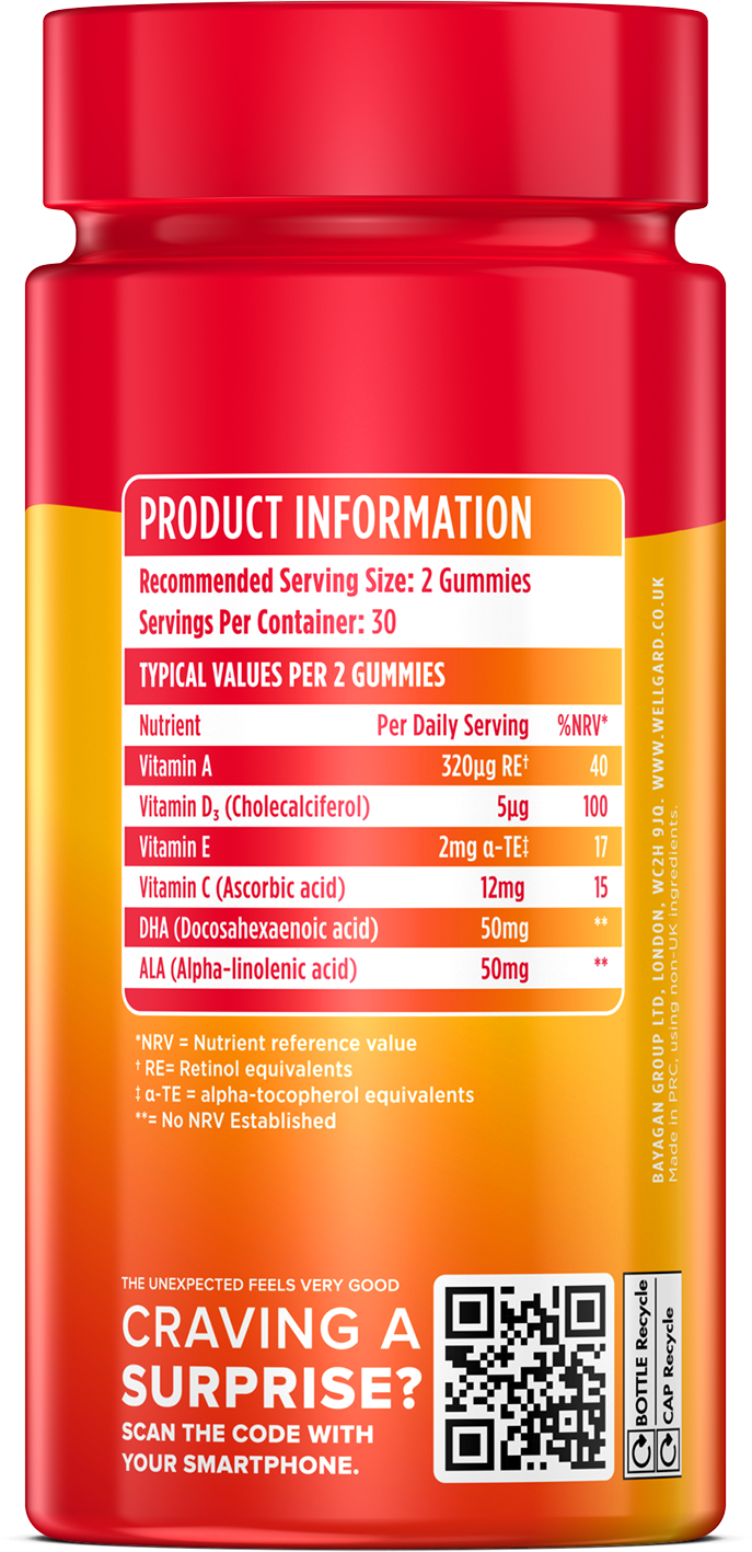 Vegan Omega 3 Gummies, Algae-Derived DHA & ALA - Wellgard