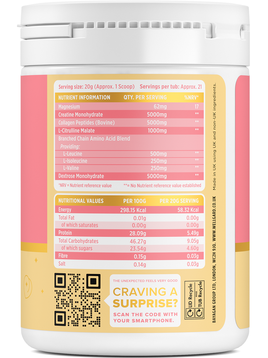 Wellgard Peach Perfect - Made with Creatine, Collagen and BCAAs