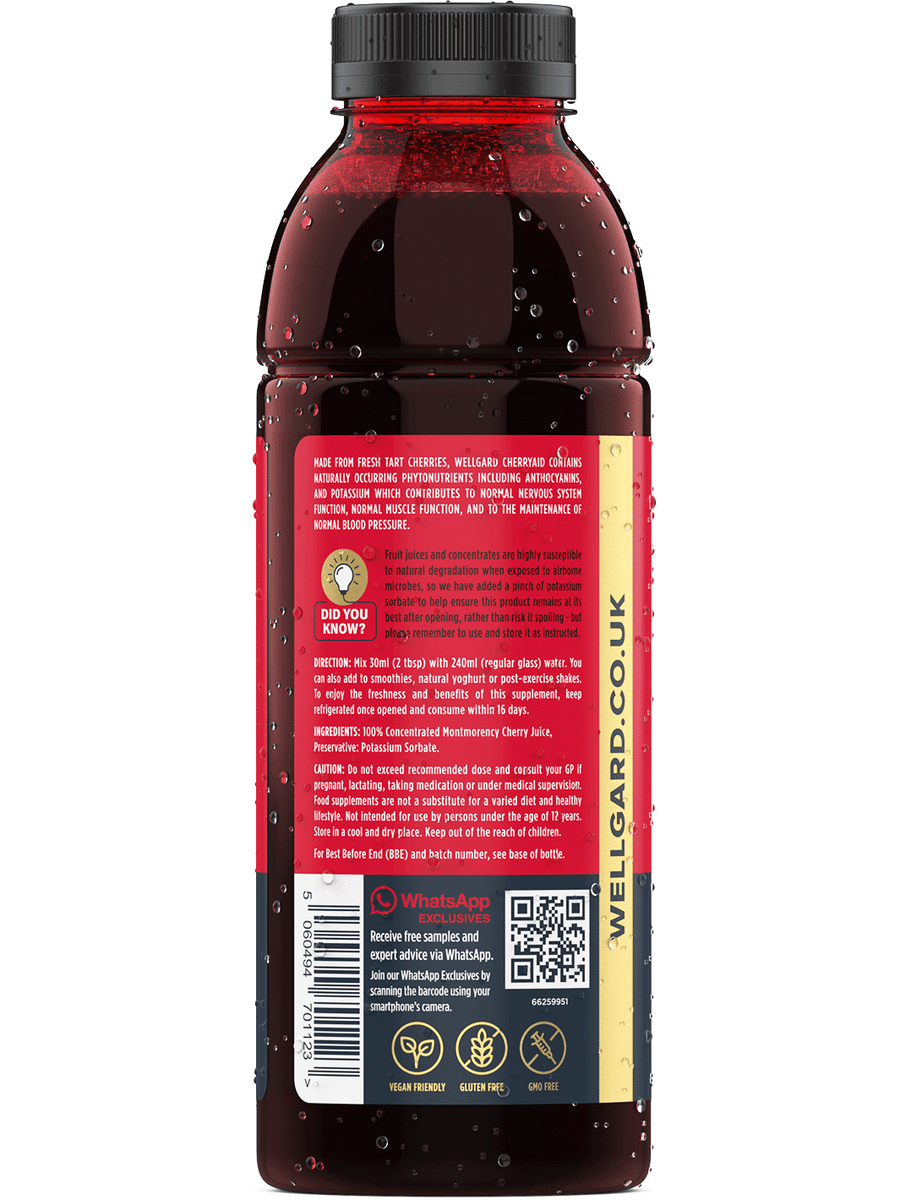 CherryAid 100% Pure Tart Cherry Concentrate 500ml - Wellgard